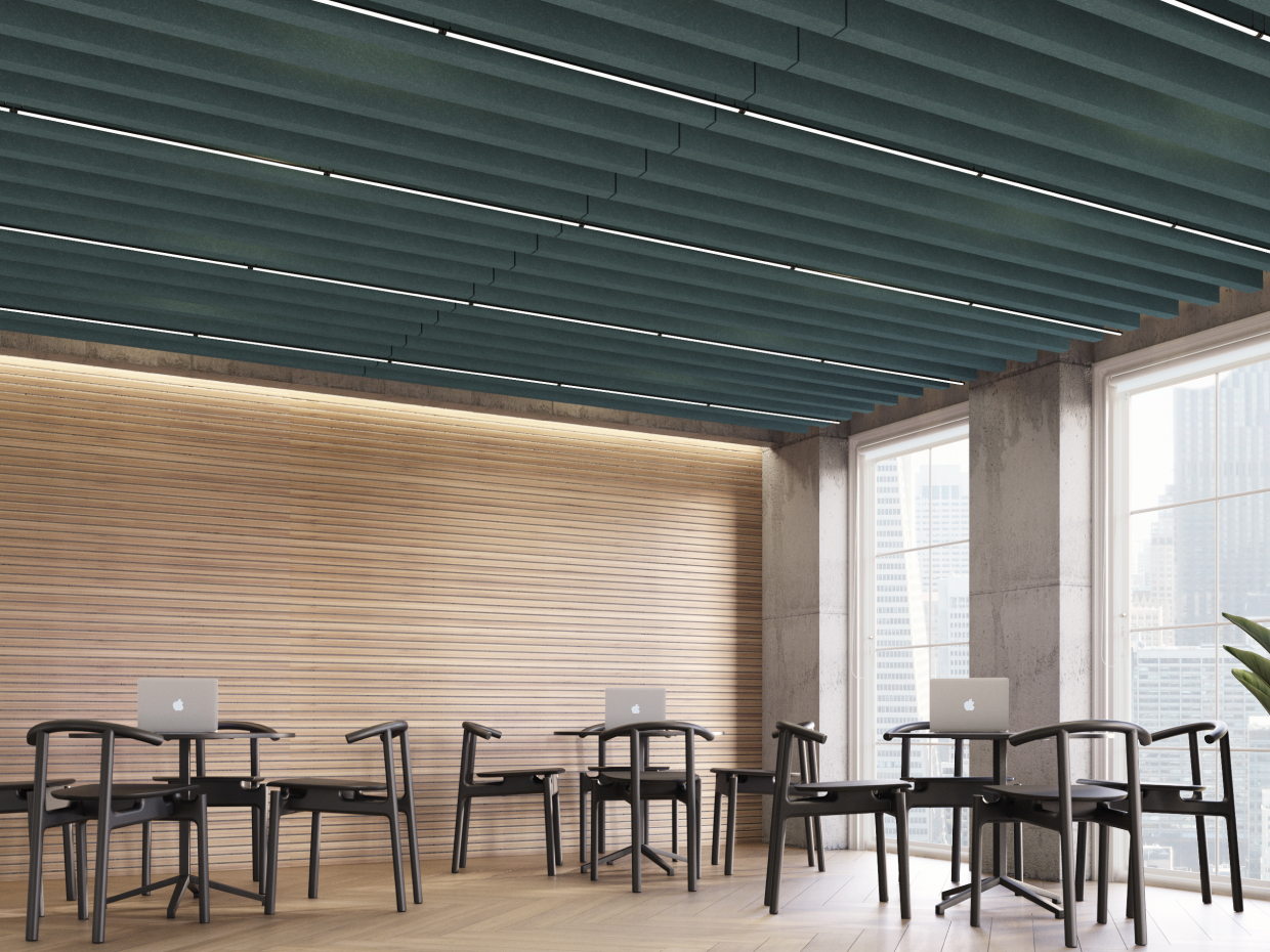 Folded Baffles 001 - Sound Absorbing Ceiling Baffles | CSI Creative