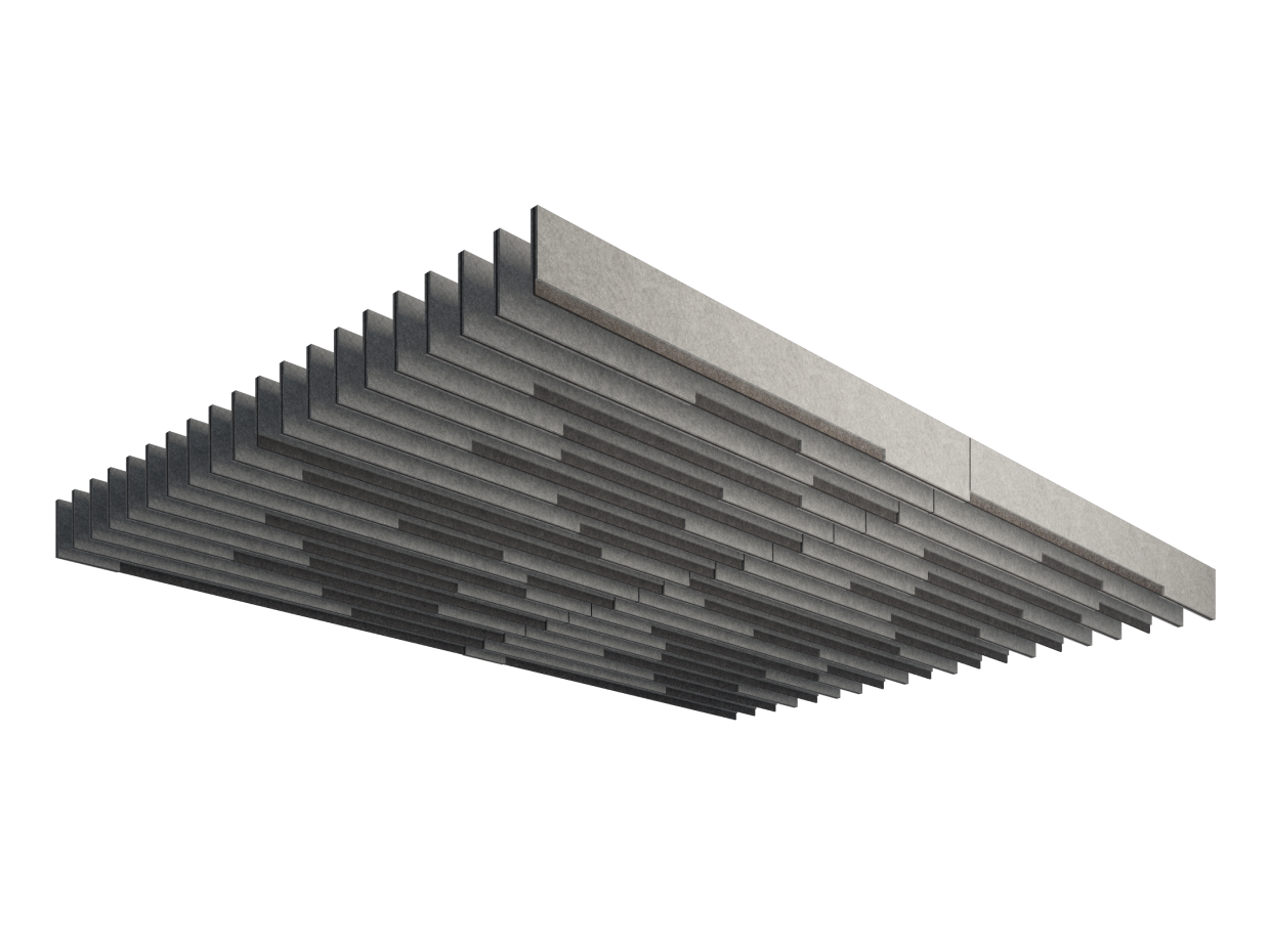 Stacked Baffles 003 - Acoustic Felt Ceiling Baffle Panels | CSI Creative