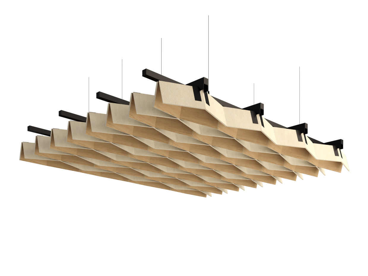 Faceted Baffles 001 - Acoustic Hanging Baffle Panels | CSI Creative