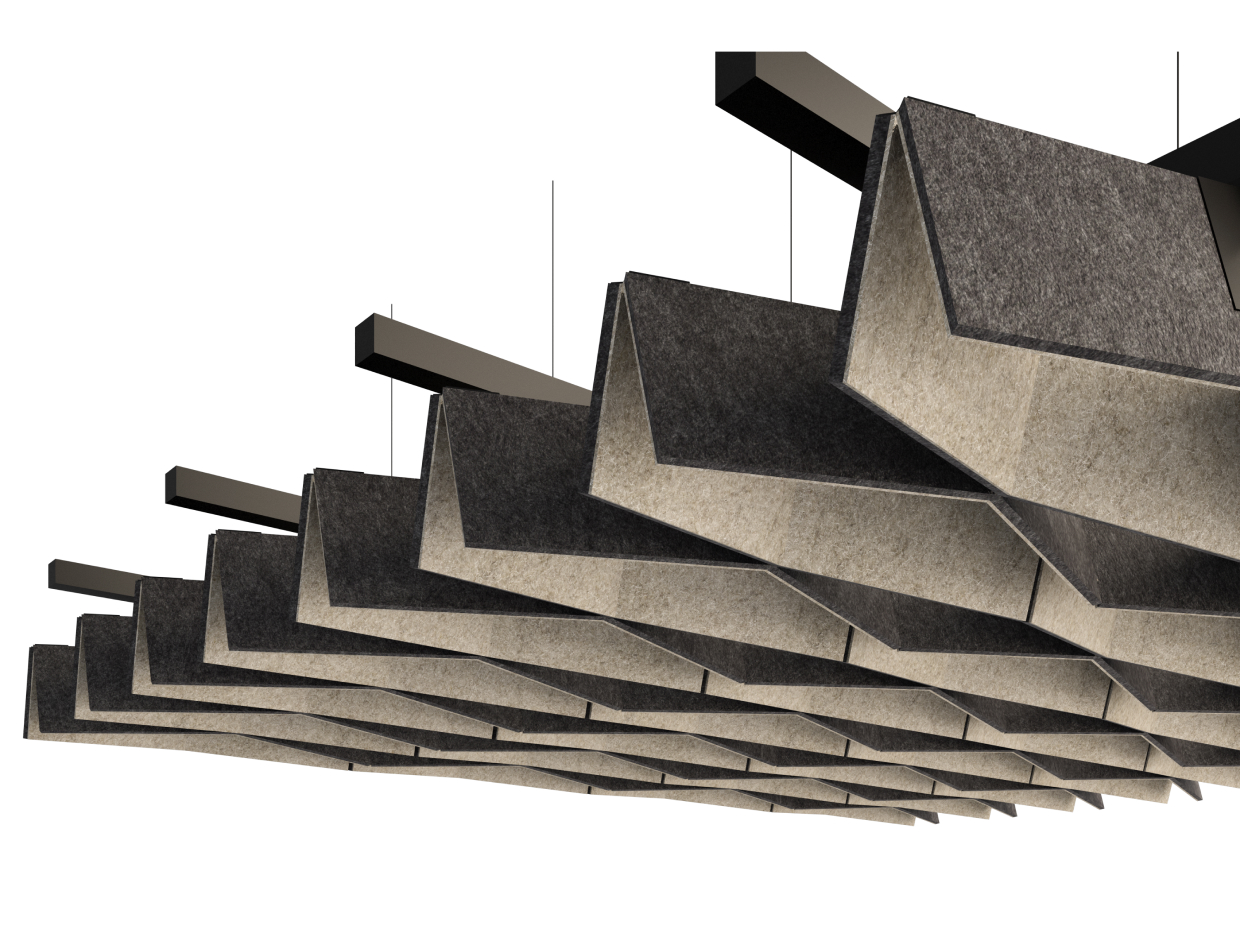 Faceted Baffles 001 - Acoustic Hanging Baffle Panels | CSI Creative