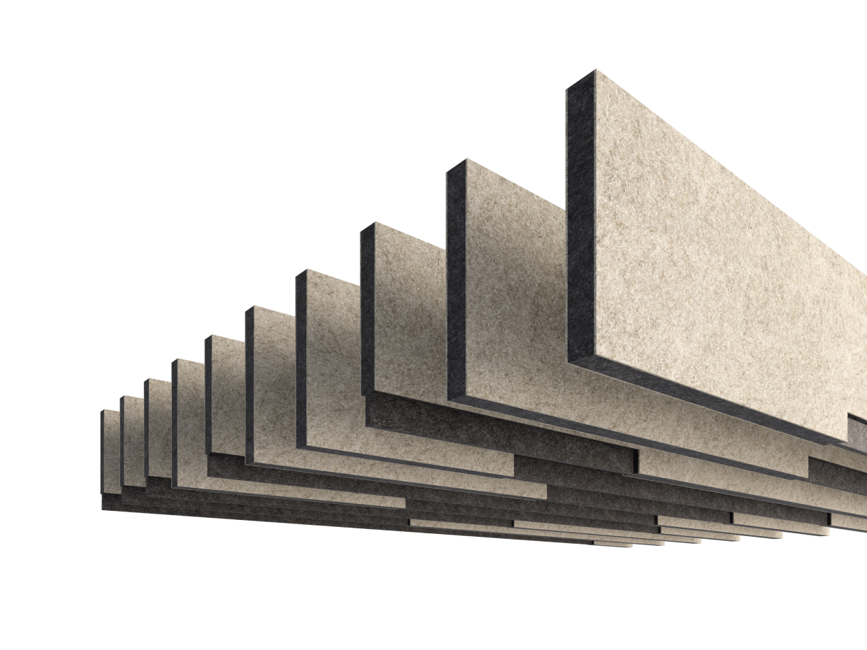 Stacked Baffles 003 - Acoustic Felt Ceiling Baffle Panels | CSI Creative