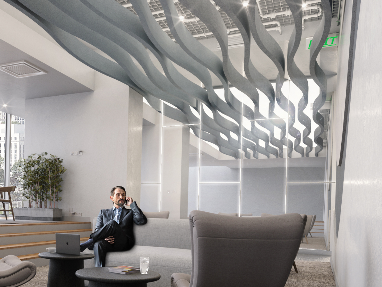 Folded Baffles 007 - Linear Baffle Ceiling System | CSI Creative
