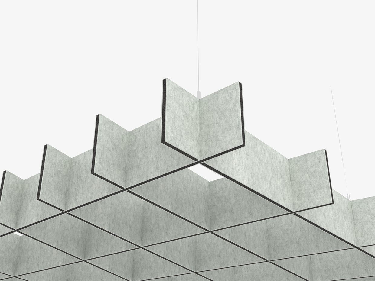 Waffle Slanted Clouds 003 - Acoustic Cloud Ceiling | CSI Creative