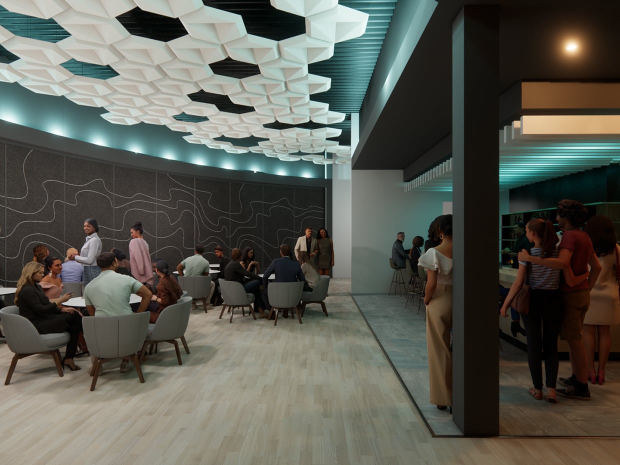 Faceted Clouds 001 - Hanging Felt Panel | CSI Creative