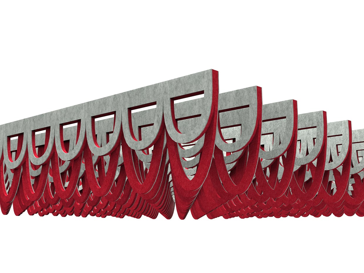 Stacked Baffles 007 - Acoustic Felt Baffles | CSI Creative