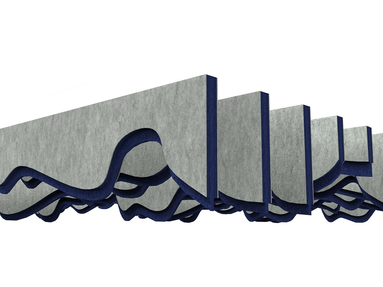Stacked Baffles 005 - Soundproof Felt Baffles | CSI Creative